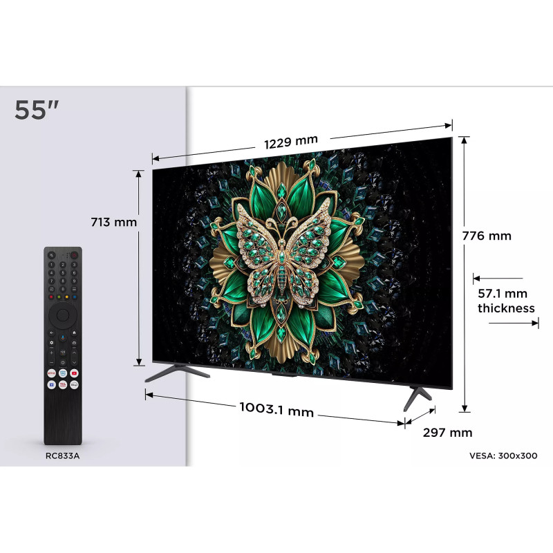 TV - Mini LED - TCL - 139 cm - 4K - 144Hz - Smart TV - 55C69K