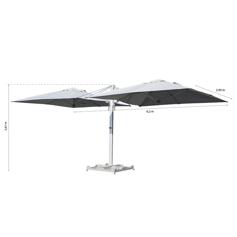 Parasol double Sombra 3x3 Gris - NATERIAL - 86549100