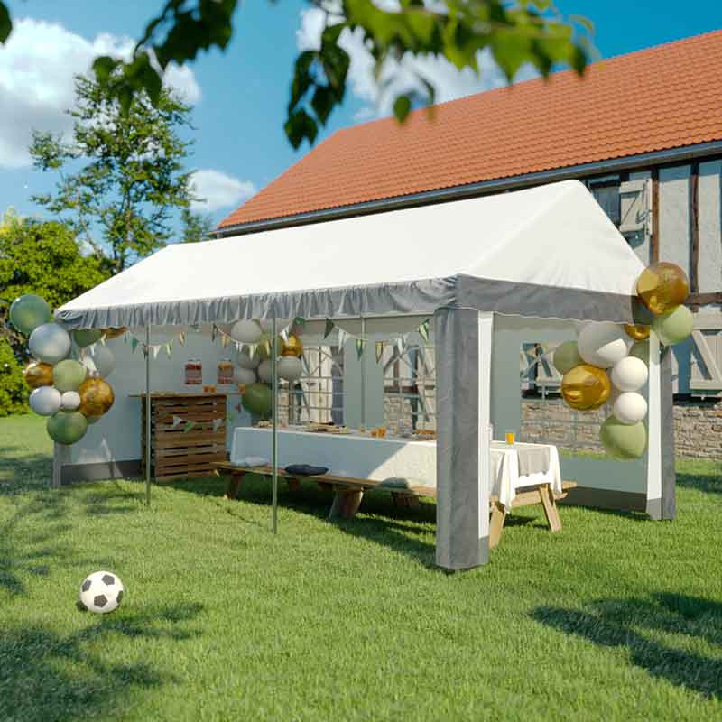 Tonnelle Party Steel 3x6 m Blanc - NATERIAL