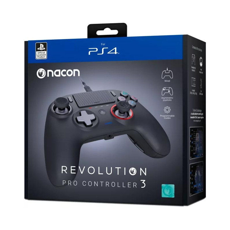 Manette Revolution Pro Controller 3 PS4 Noir - NACON - JVPS4OFPADRPC3NACON