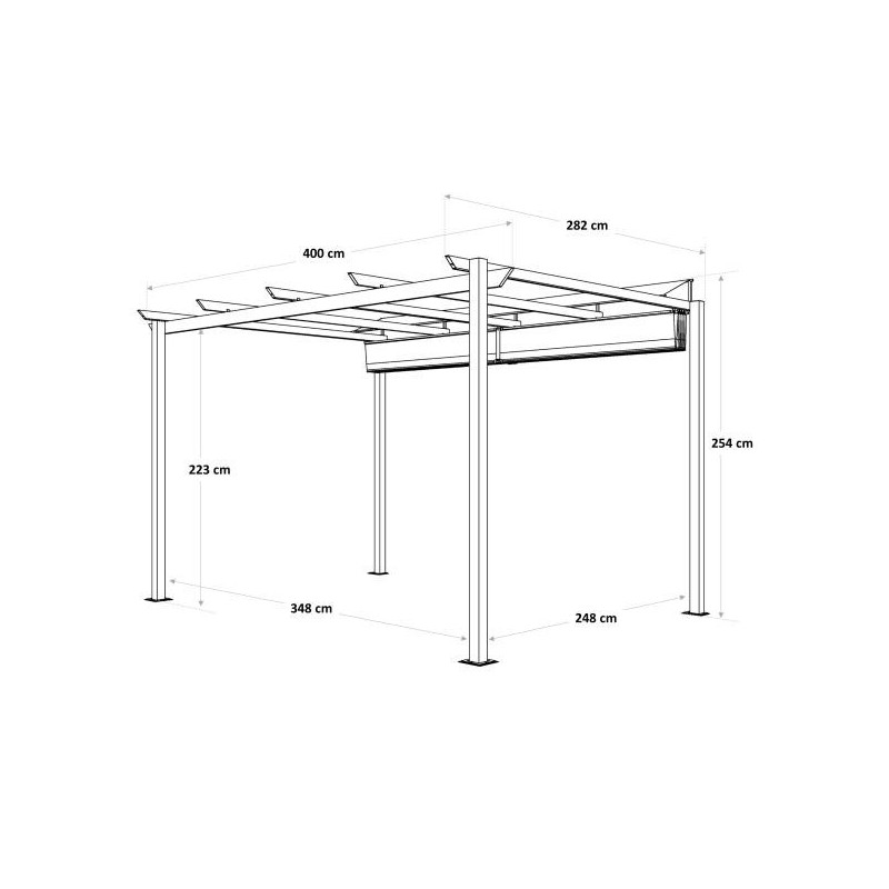 Pergola Autoportante Omega Aluminium 285 x 400 cm Gris Anthracite - 5616397