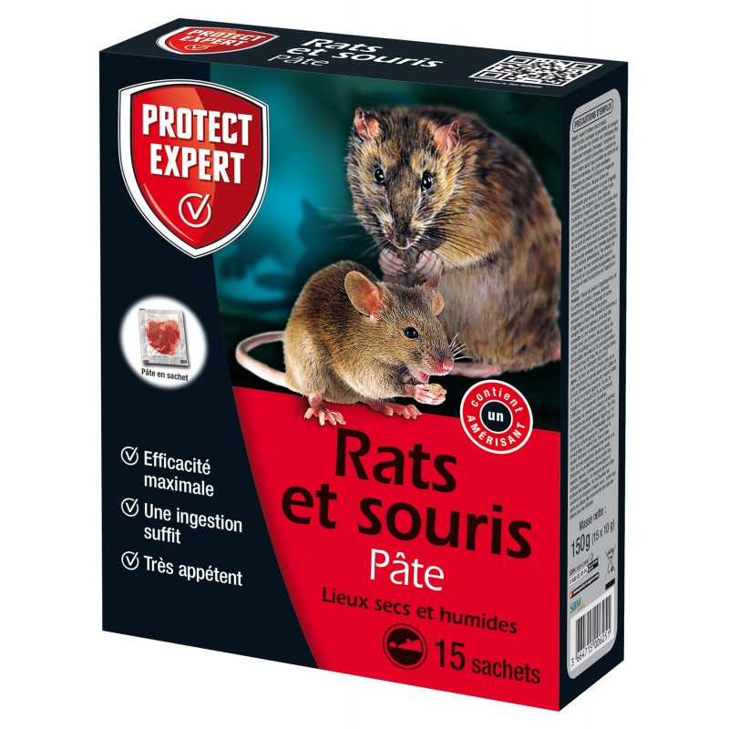 Pâte rodenticide Rats et Souris 150 g - PROTECT EXPERT - SBM-RASOU150 ...