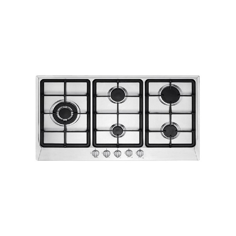 Plaque de Cuisson Gaz 5 Feux Inox - DEROSSO - NDR-905FGLWF-I