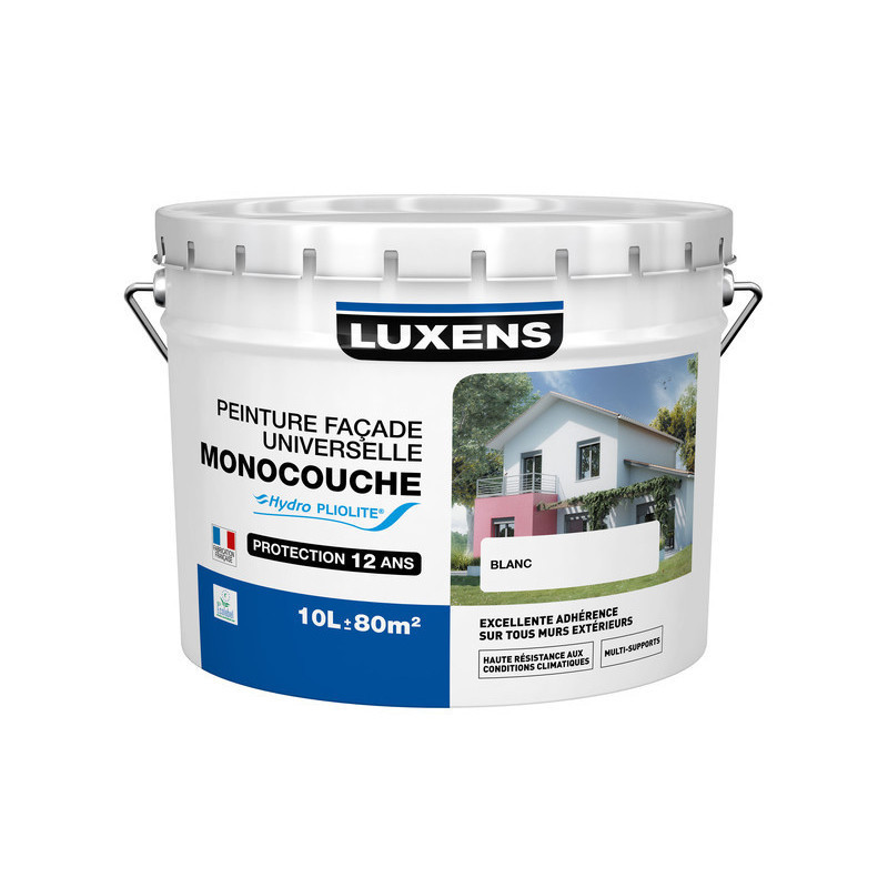 Peinture Facade universelle Hydro Pliolite 10L Blanc - LUXENS