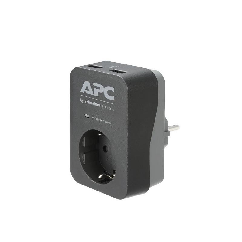 Parasurtenseur APC Essential SurgeArrest 1 Outlet 2 USB Ports 230V Noir ...
