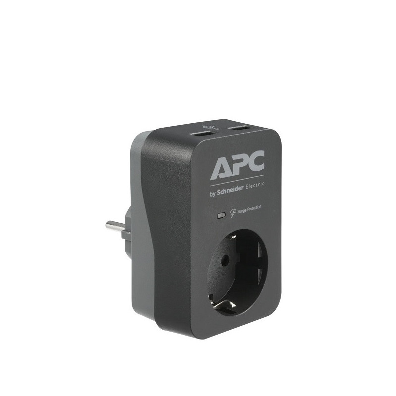 Parasurtenseur APC Essential SurgeArrest 1 Outlet 2 USB Ports 230V Noir ...