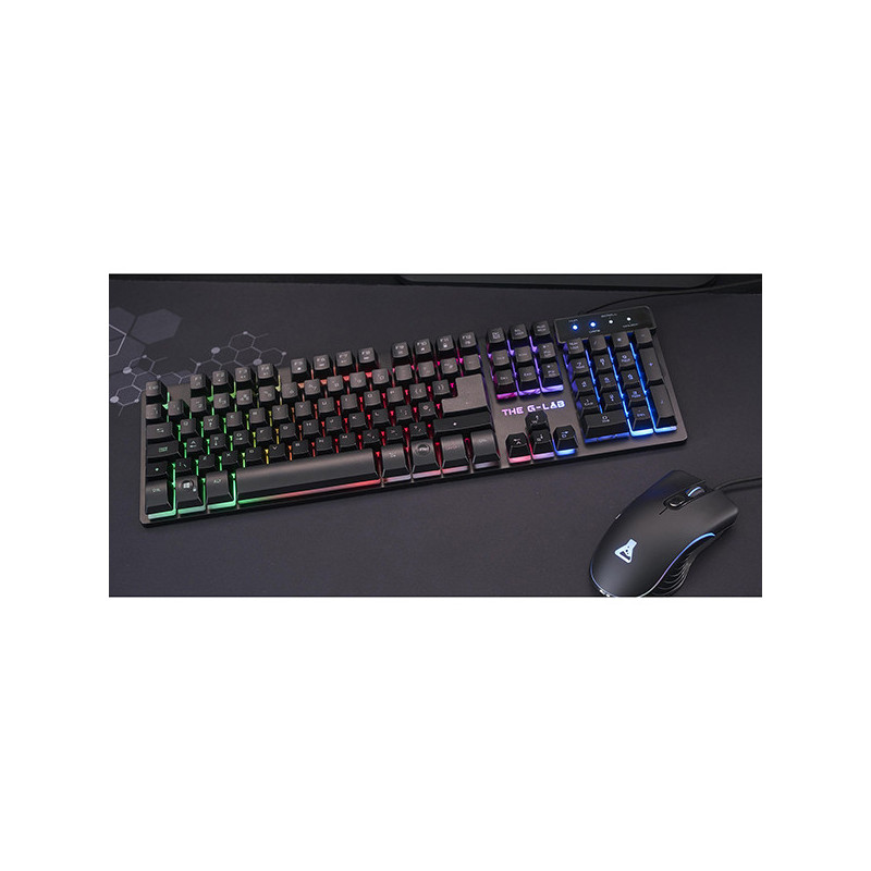 Clavier Rétroéclairé AZERTY + Souris 3200 Dpi Combo Krypton Noir - THE ...