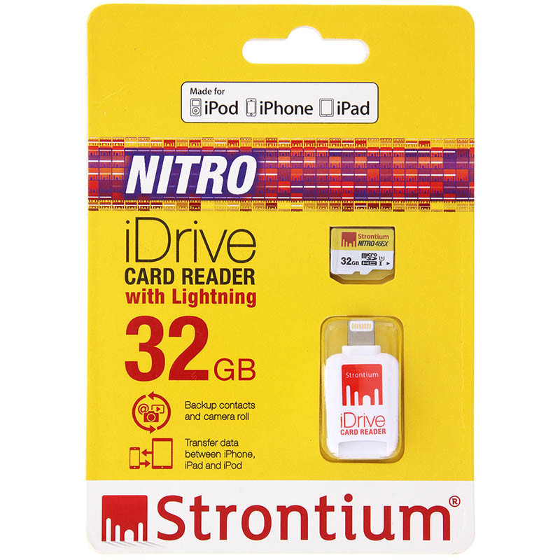Carte MicroSD iDrive Nitro 32Go avec Lightning Blanc - STRONTIUM ...