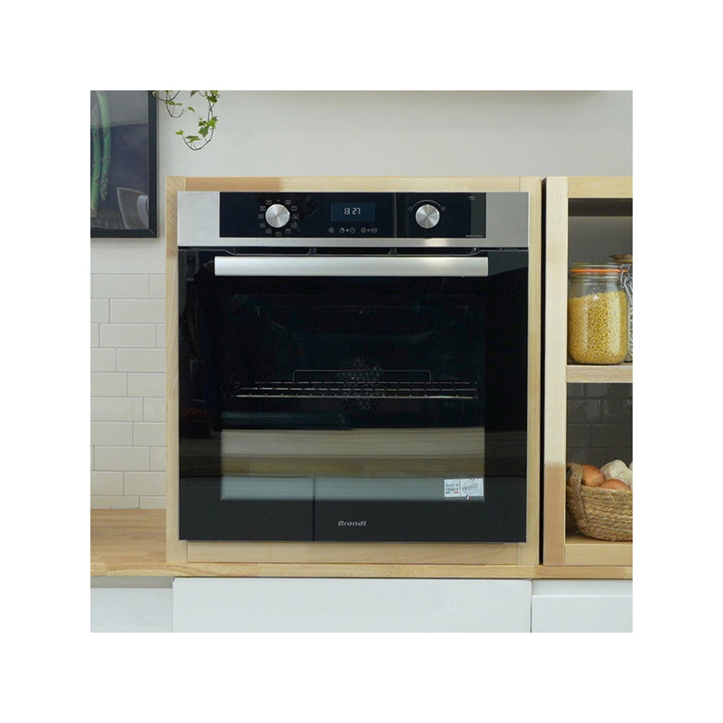 Four encastrable Multifonction Pyrolyse 67L Inox/Noir - BRANDT