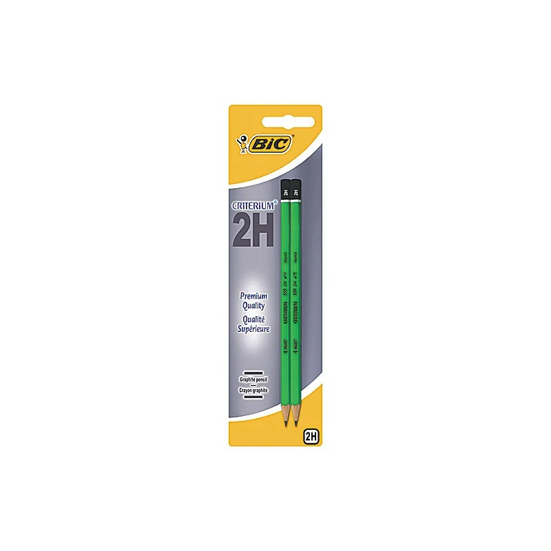 Pochette de 2 crayons mine graphite Criterium Graphite 2h - BIC ...