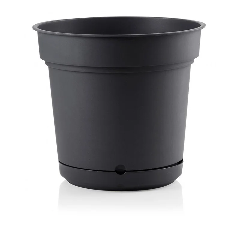 Pot rond Hydral Element Ø28cm Gris Anthracite - TERAPLAST - TER-7028005
