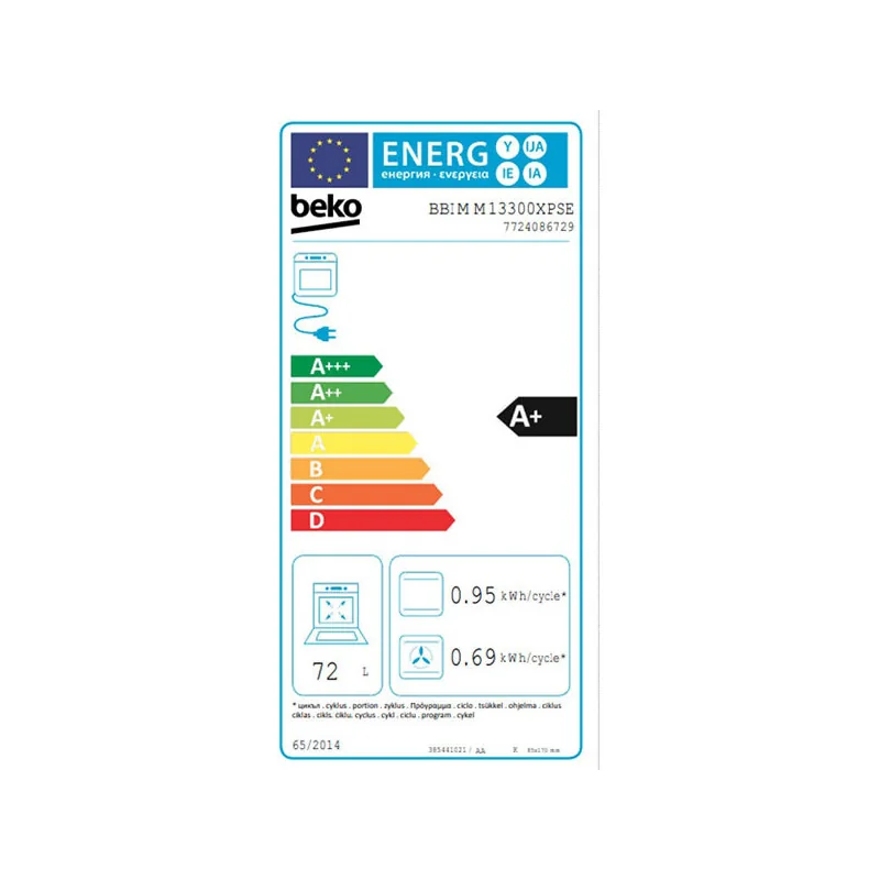 Four encastrable pyrolyse 72L Inox/Noir - BEKO - BBIMM13300XPSE