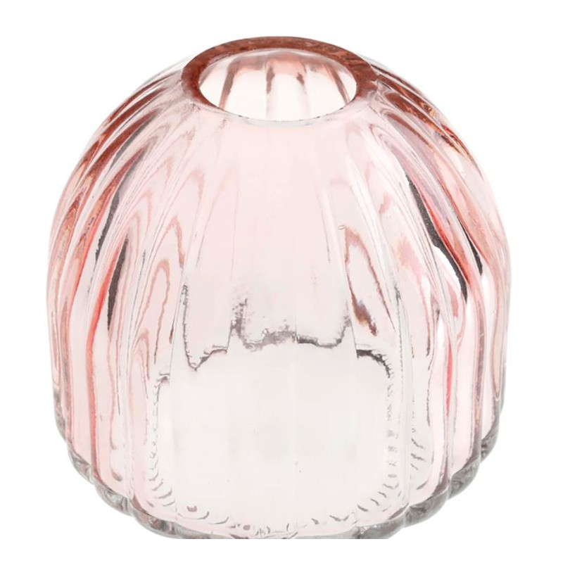 Vase rond en verre Rose - 8567