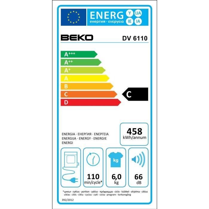 SECHE LINGE 6KG BEKO - DV6110