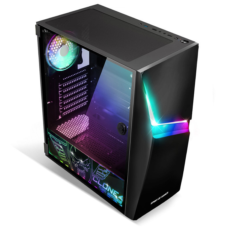 Boîtier PC gaming micro ATX Clone 4 ARGB Noir - SPIRIT OF GAMER ...