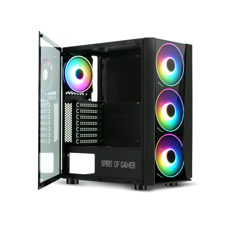 Boîtier PC gaming ATX Ghost III ARGB Noir - SPIRIT OF GAMER - BOIT8005RASOG