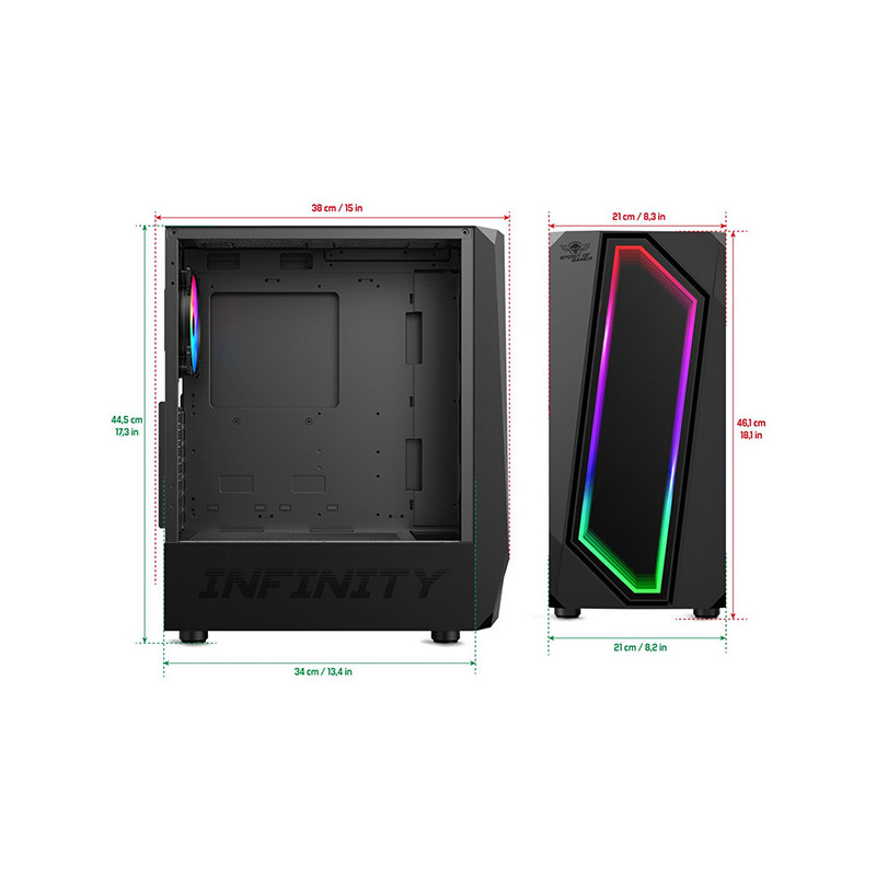 Boitier PC Gaming ATX RGo Infinity Dark Noir - SPIRIT OF GAMER ...