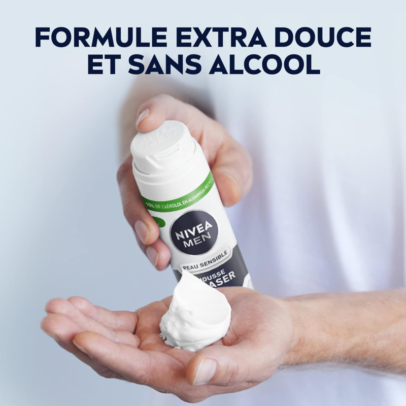 Mousse à raser Sensitive 200mL - NIVEA MEN - 22270