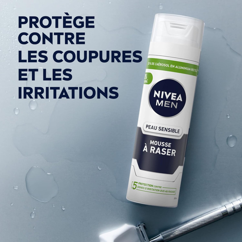 Mousse à raser Sensitive 200mL - NIVEA MEN - 22270