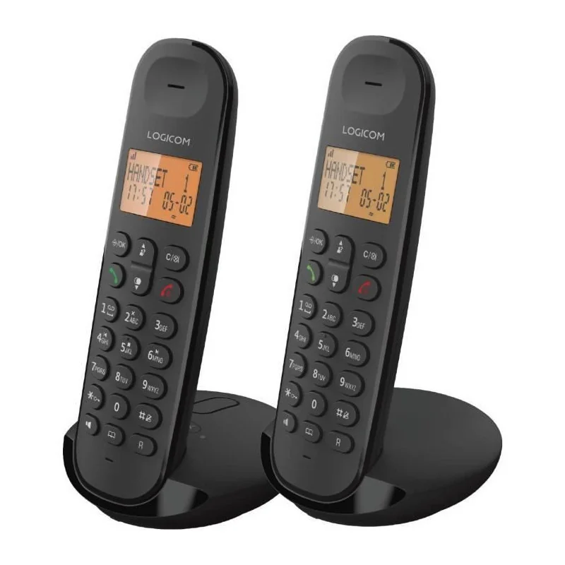 Téléphone fixe sans fil Dect avec répondeur - LOGICOM - ILOA DUO 255T NOIR