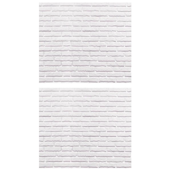 Lot de 2 Stickers Briques 70 x 80 cm Blanc