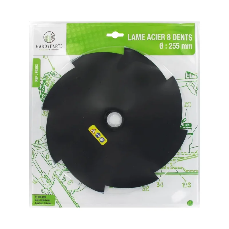 LAME ACIER 8DENTS DIAM. 250MM EPAISSEUR 1.8MM S/B