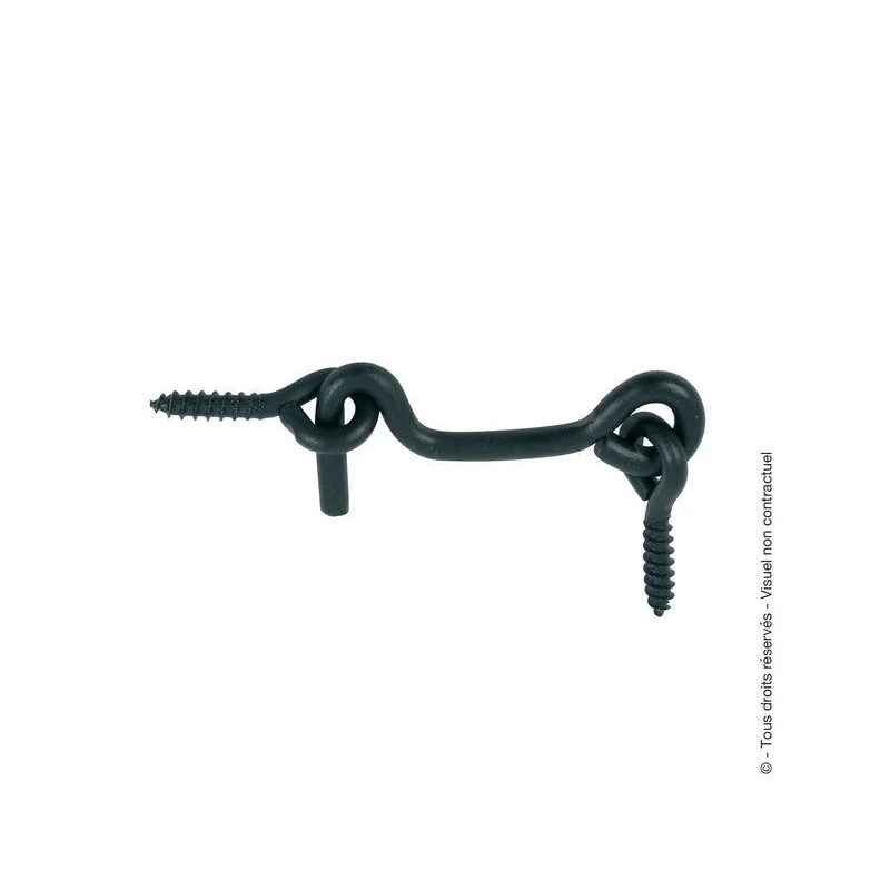 Crochet contrevent en acier prépeint, H.35 x L.80 x P.20 mm