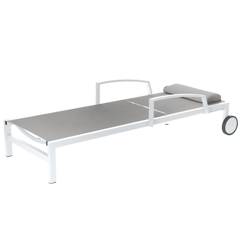 Transat en Texaline Inclinable Ocala Noisette/Blanc