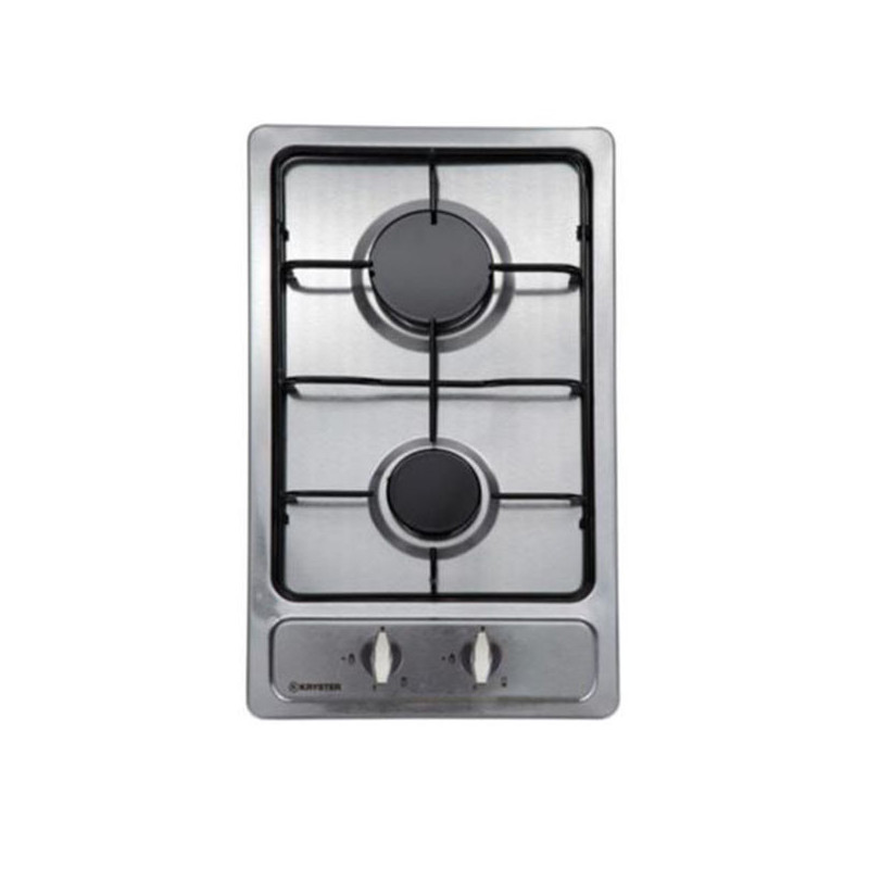 Plaque de cuisson à gaz domino encastrable 2 foyers Inox - KRYSTER ...