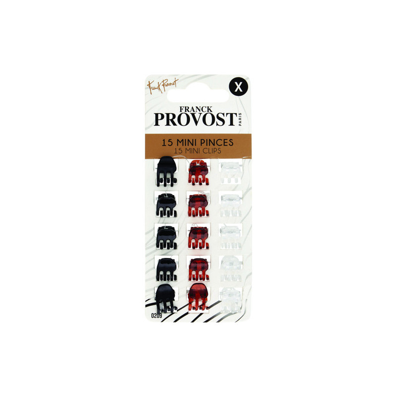 Lot de 15 mini pinces à cheveux fantaisie - FRANCK PROVOST - FRP0209