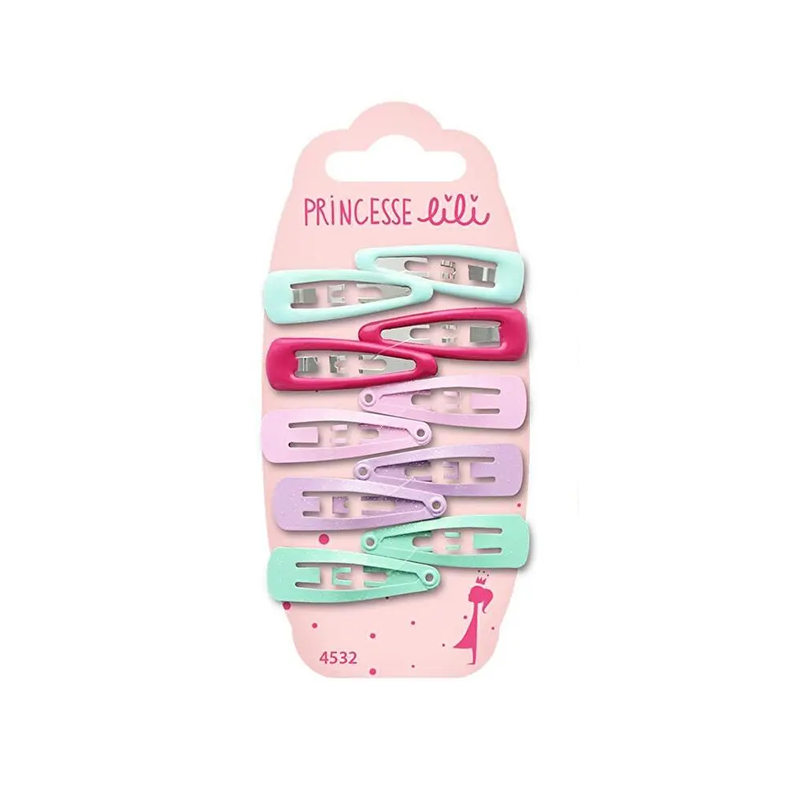 Lot de 10 barrettes clic-clac décorés - PRINCESSE LILI - PLIL4532