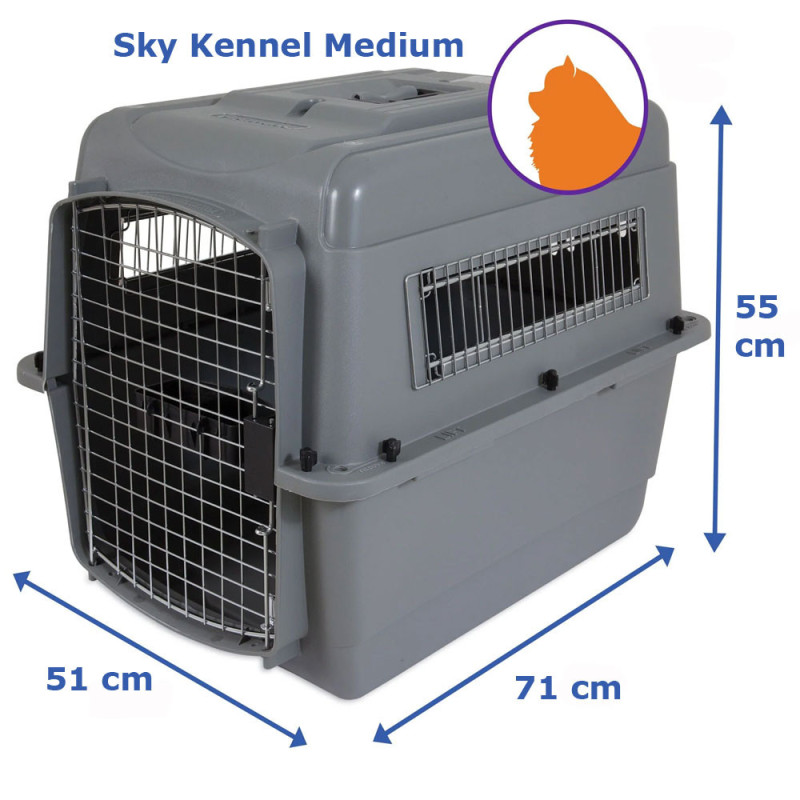 Cage de transport IATA Sky Kennel Aerien T2 (25-30LBS) - PETMATE