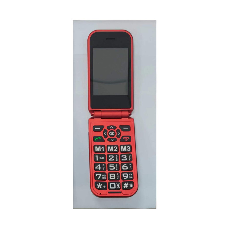 Téléphone portable à clapet Senior X3 4G rouge - BINOM