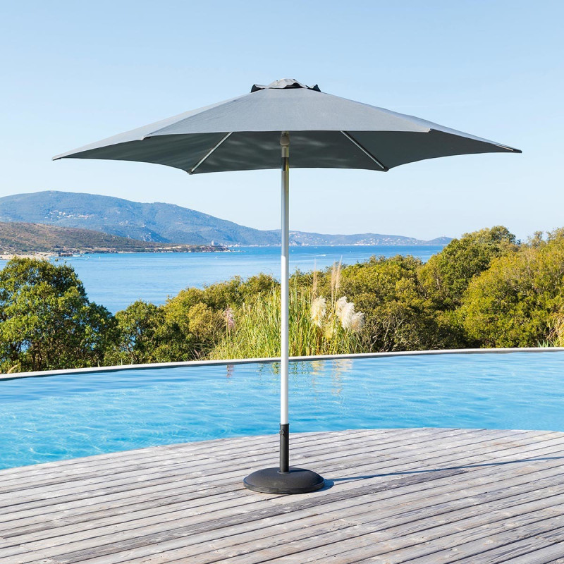 PARASOL INCLINABLE DROIT PEMBA GRIS ARDOISE