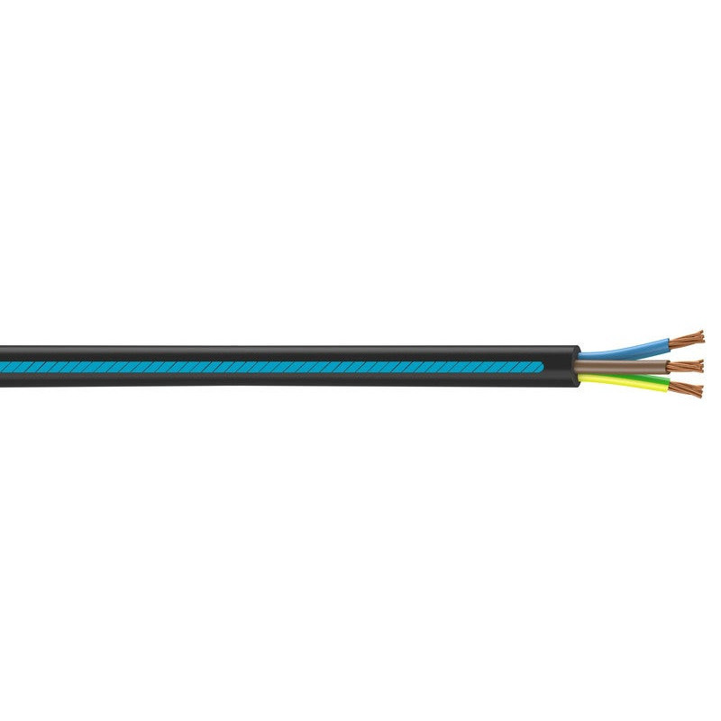 Câble Électrique 3 G 6 Mm² U1000R2V À La Coupe, Noir.