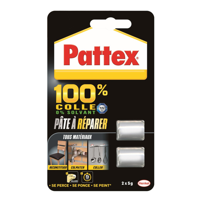 Pate a reparer pattex sans solvant blanc 5g x2