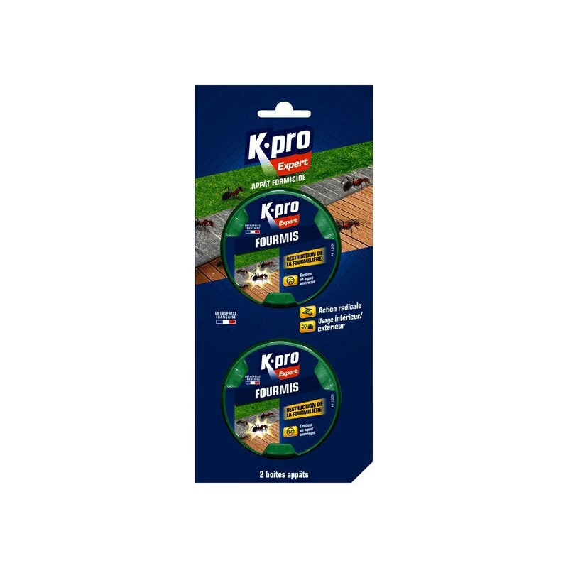 Lot de 2 boîtes appat formicide, KAPO EXPERT, 10 g