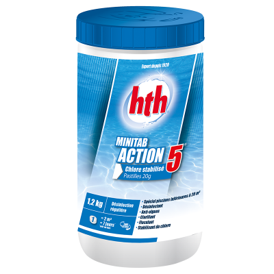 Pastille 20g de chlore stabilisé MINITAB Action 5 - HTH