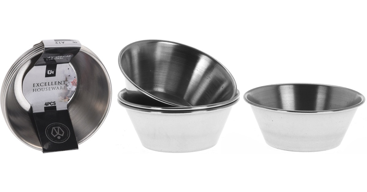 Lot de 4 coupelles en inox 50ml - EXCELLENT HOUSEWARE