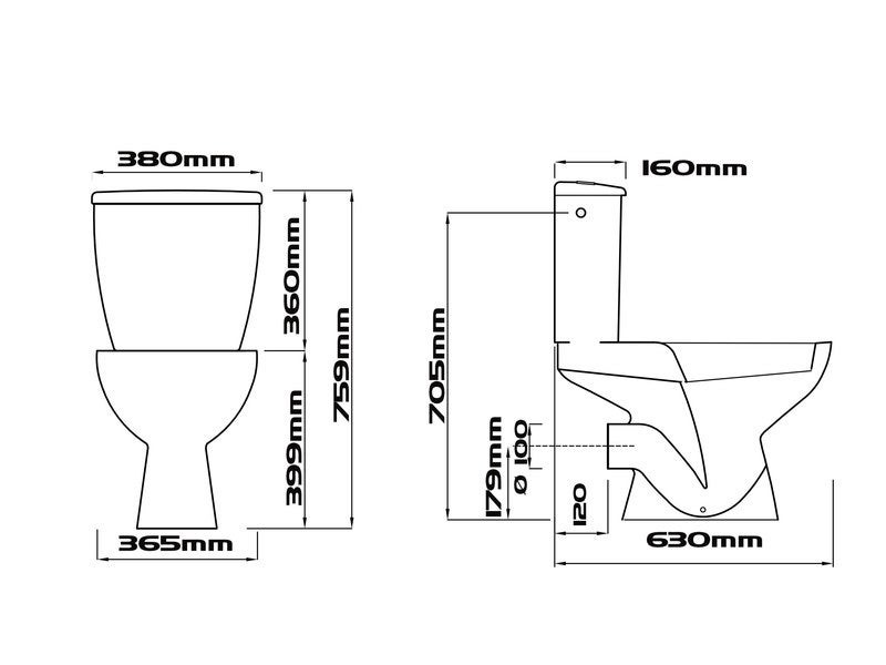 Pack WC à poser sortie horizontal, fermée non émaillée Element nf, GODART